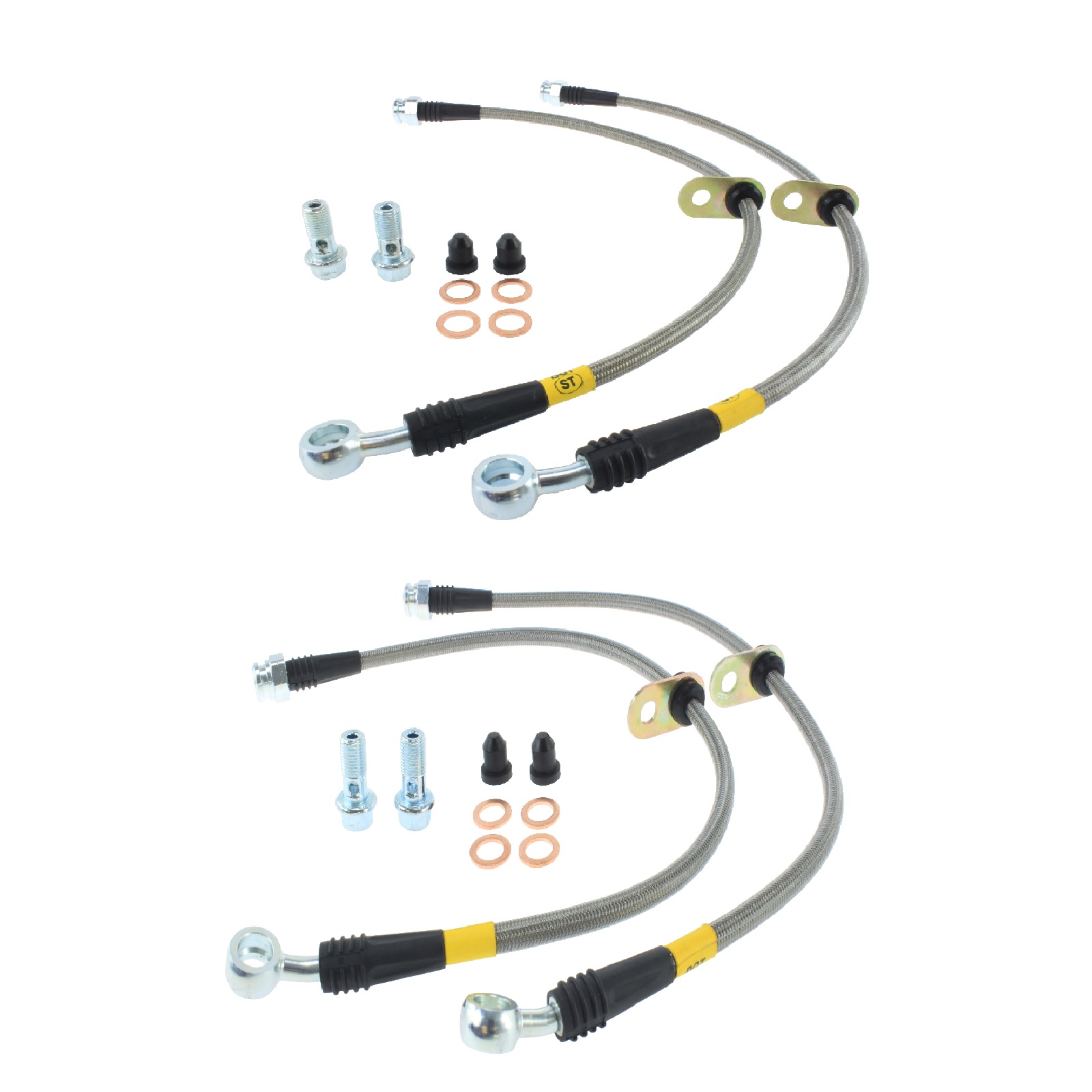 [FRONT + REAR SET] STOPTECH Stainless Steel Brake Lines (hose) STL27829 ...